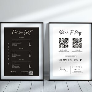 Price List and Scan to Pay | QR Code Sign | Pricing List | Scan to Pay ...