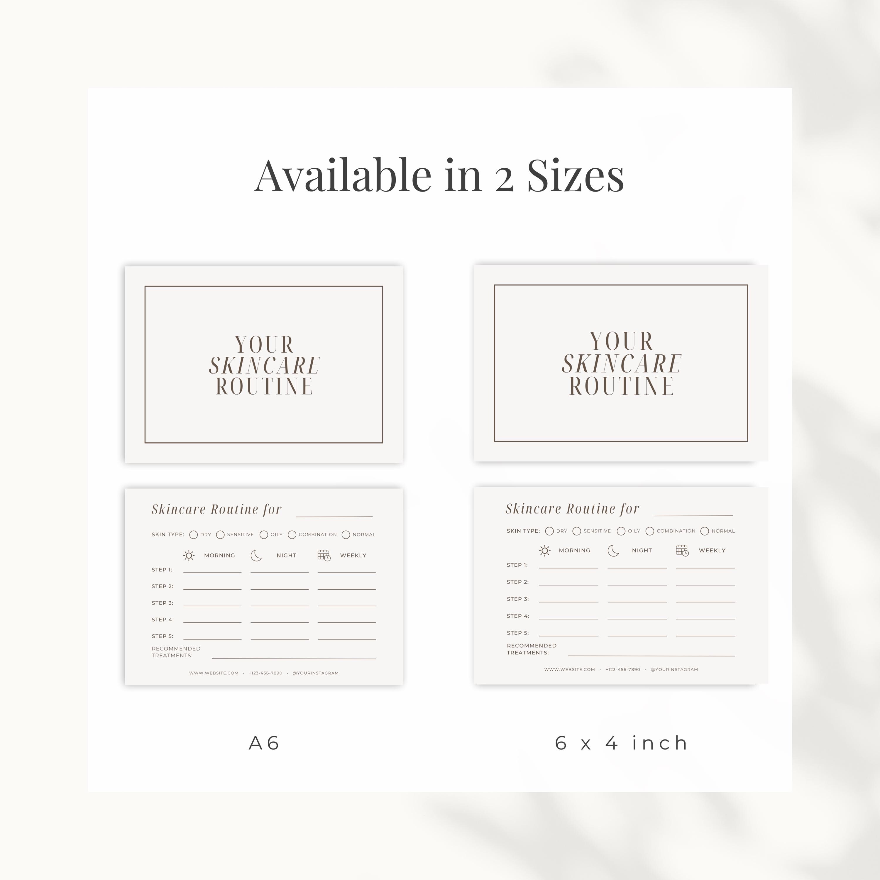 Editable Skincare Routine Card for Estheticians and Skincare ...