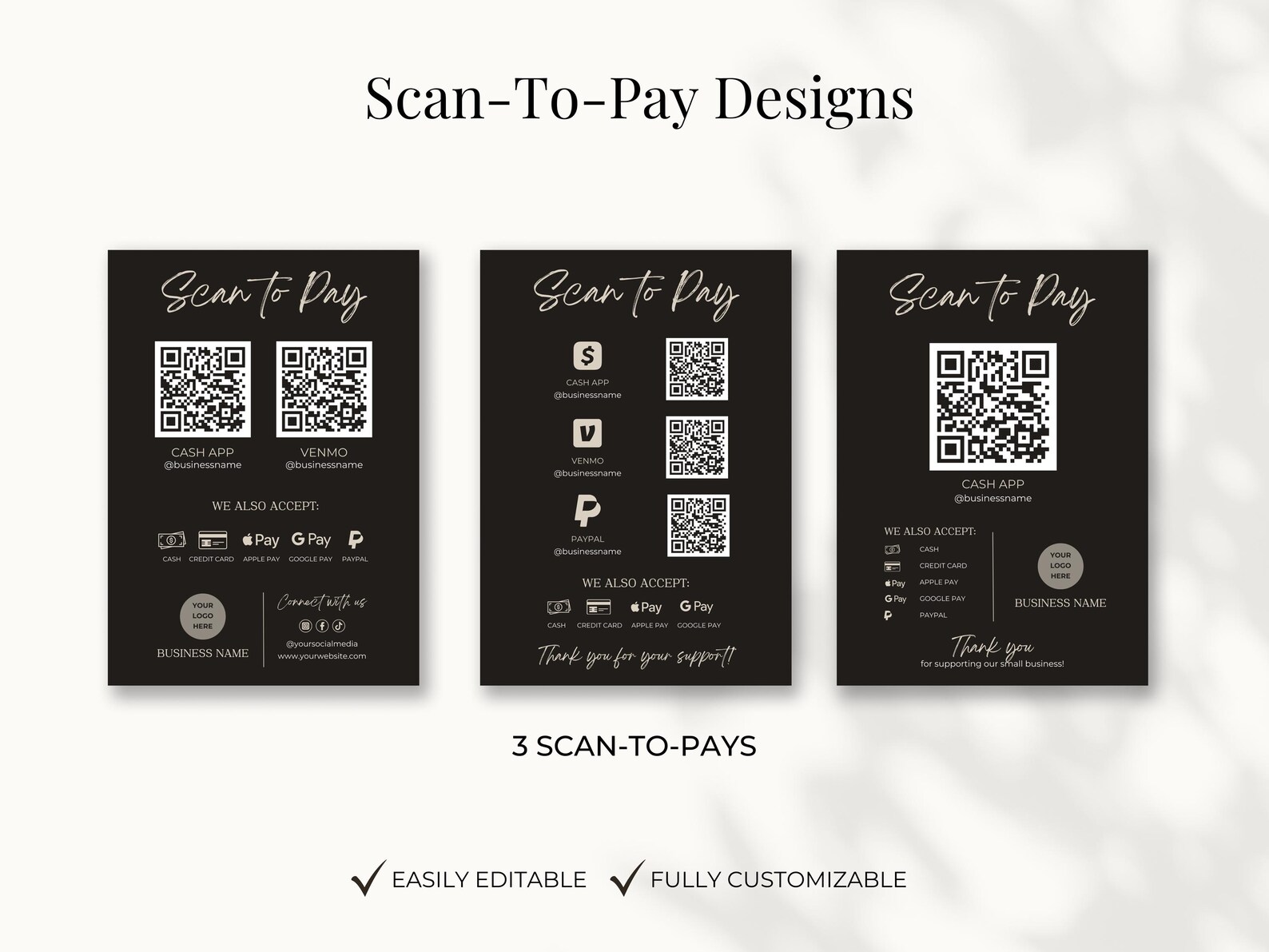 Price List Template | Scan to Pay Sign | QR Code Sign | Pricing List ...