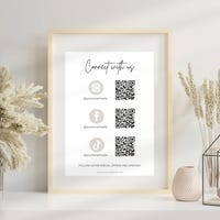 Social Media QR Code Sign Template: Connect With Us (canva Editable ...