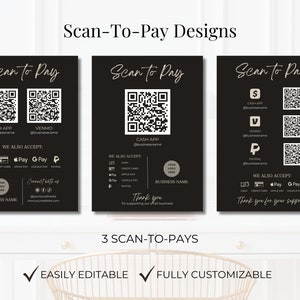 Price List Template Scan to Pay Sign QR Code Sign Pricing List Connect ...