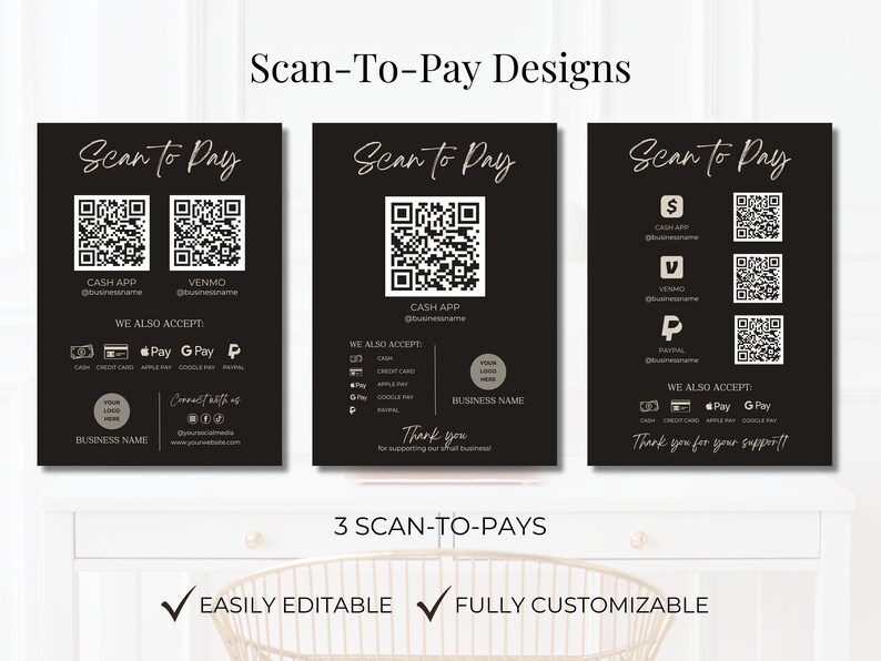 Price List Template Scan to Pay Sign QR Code Sign Pricing List Connect ...