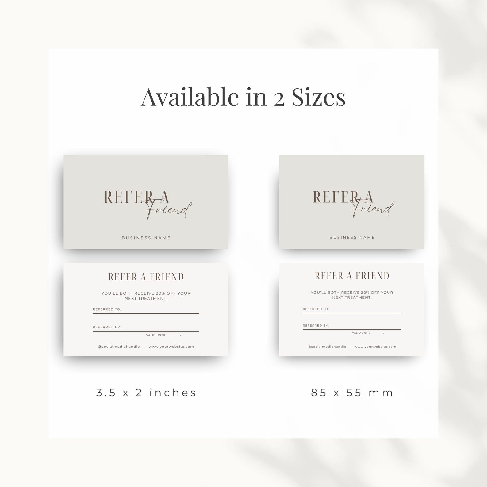 Editable Refer a Friend Card Template: Beauty Salon & Spa Loyalty ...