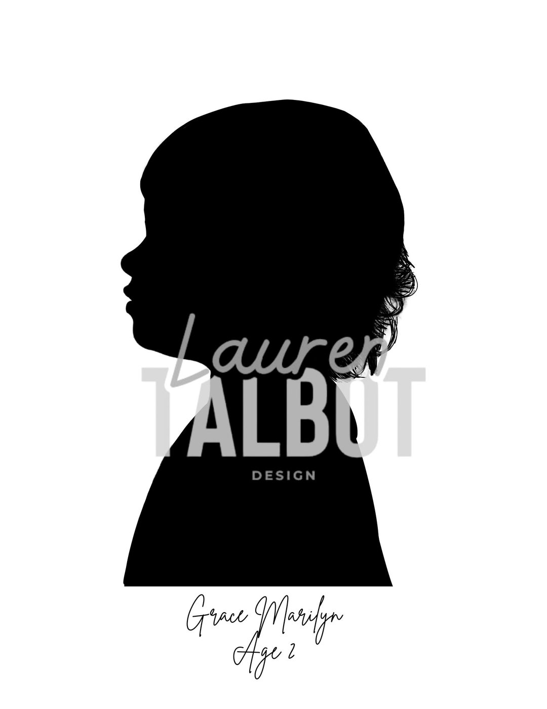 Silhouette Portrait Digital Image - Etsy