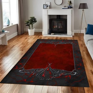 Gothic Decor Rug, Drops of Blood, Blood Rug, Horror Rug, Gothic Pattern ...