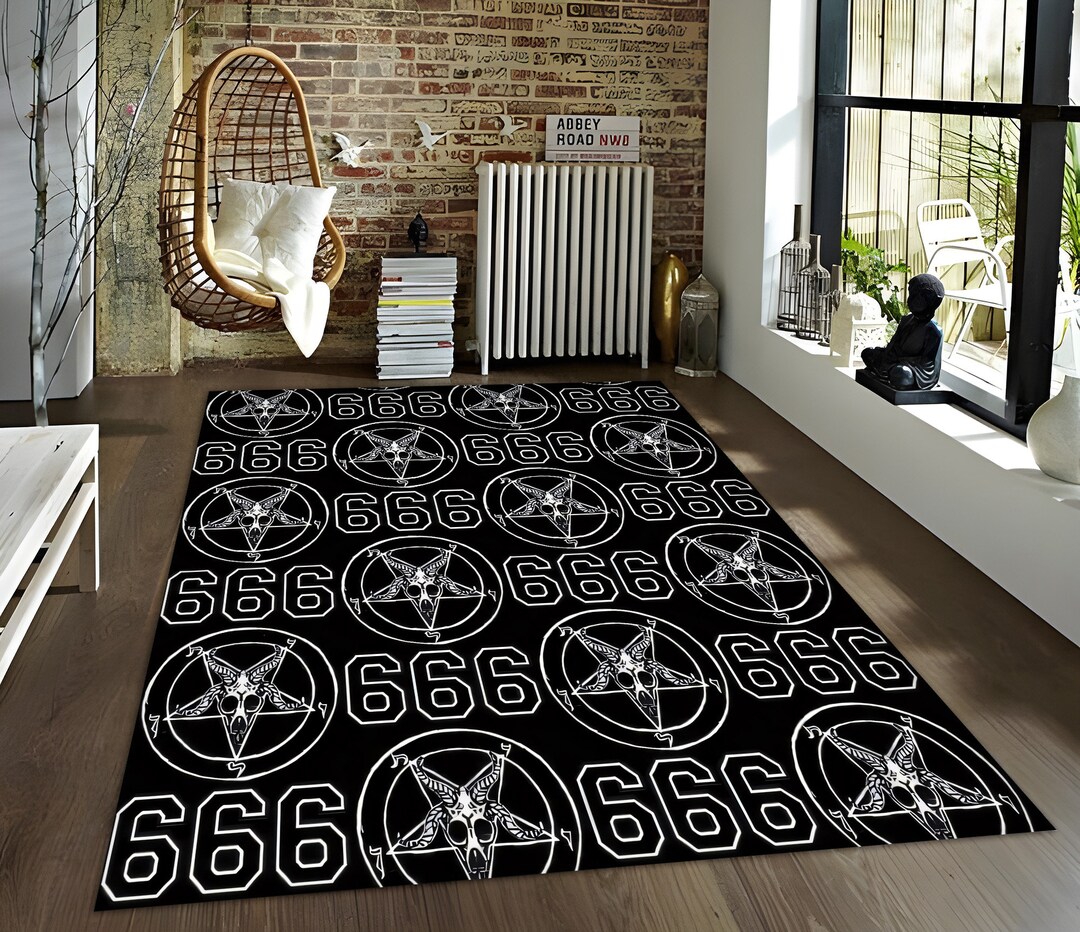 Baphomet Rug, Lucifer Rug, Devil Rug, Evil Rug, Satanism Decor, Satan ...