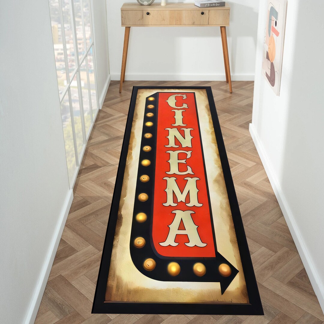 Cinema Runner Rug: Modern Movie Room Decor - Etsy