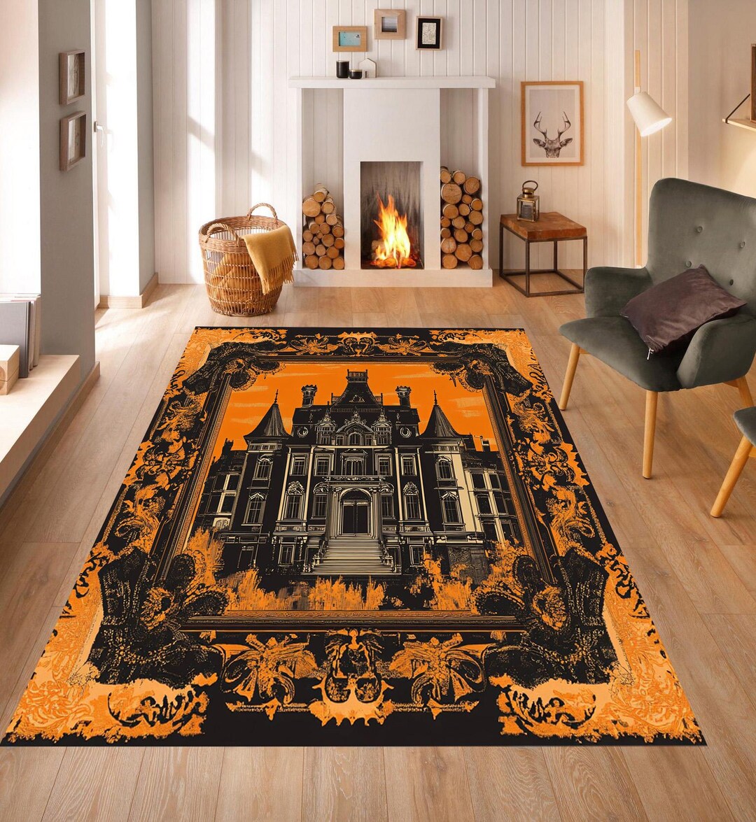 Castle Rug, Gothic Decor Rug, Gothic Castle Rug, Modern Area Rug ...