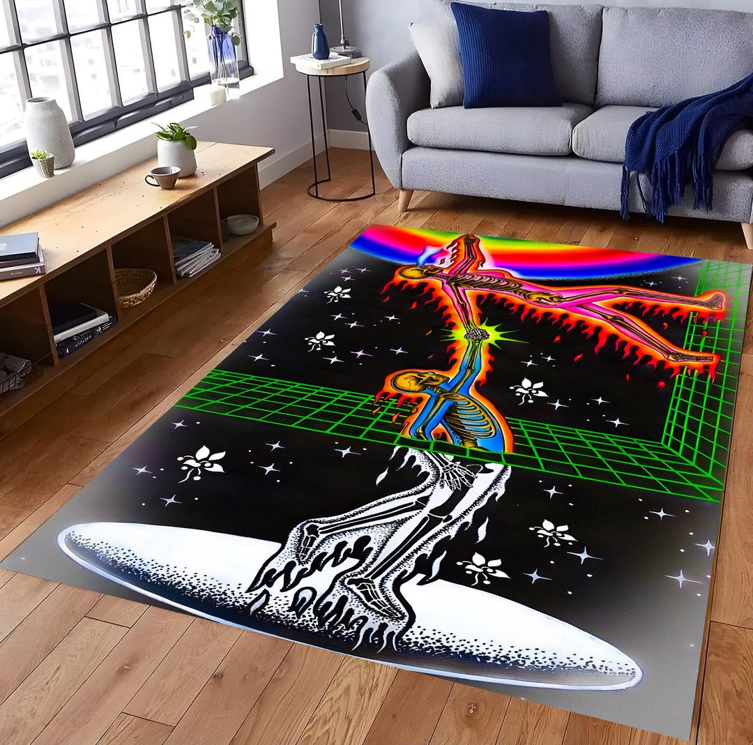Astral Travel Rug: Psychedelic Hippie Art, Modern Space Rug - Etsy