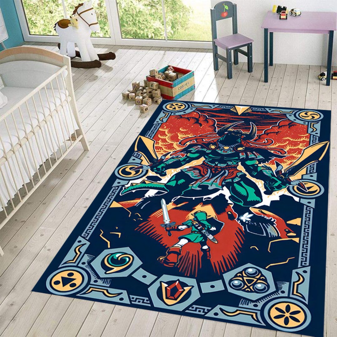 Zelda Rug, Retro Game Rug, Legend of Zelda, Game Mat, Boys Room Decor ...