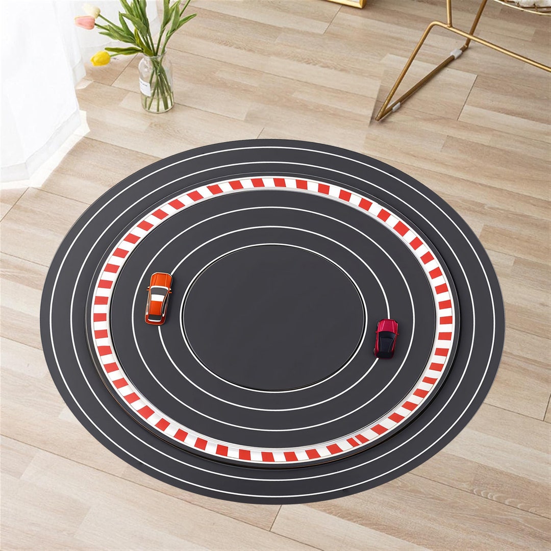 Round Rug, Racetrack Rug, Traffic Rug, 3D Race Track, Car Play Mat ...