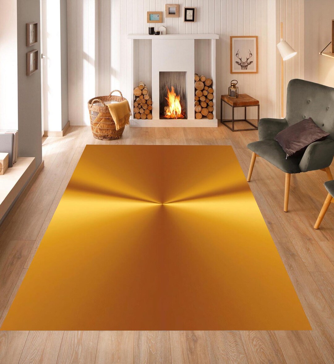 Gold Themed Rug, Gold Color, Elegance Rug, Modern Area Rug, Living Room ...