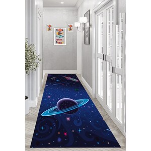 Runner Rug, Rocket Rug, Space Rug, Stars Rug, 3D Space, Boys Room Rug ...