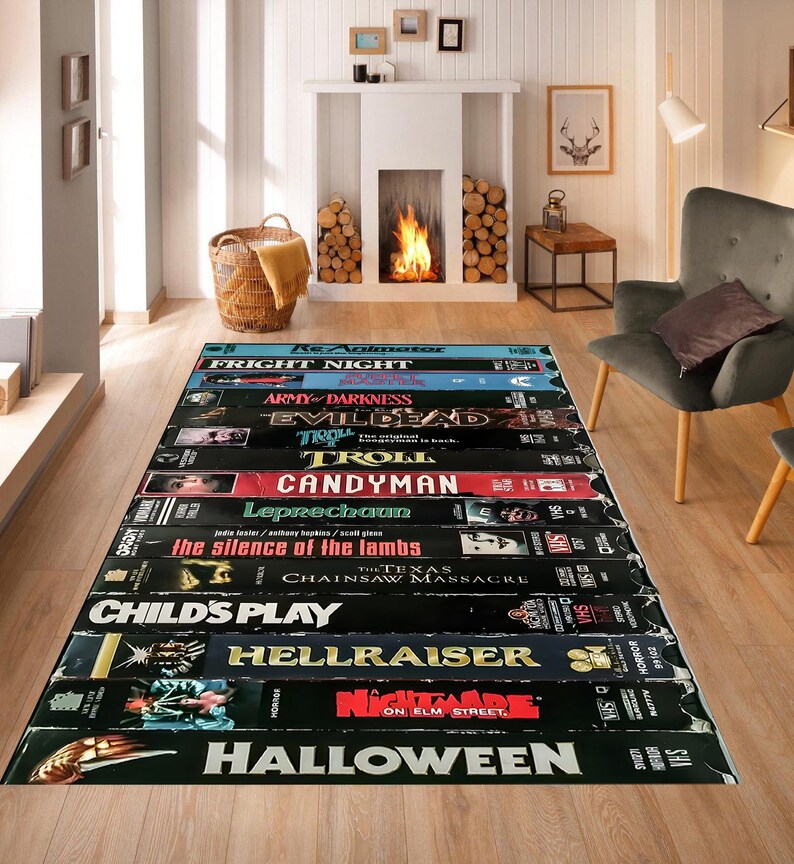 Horror Movie VHS Rug: Nostalgic Cinema Room Decor - Etsy