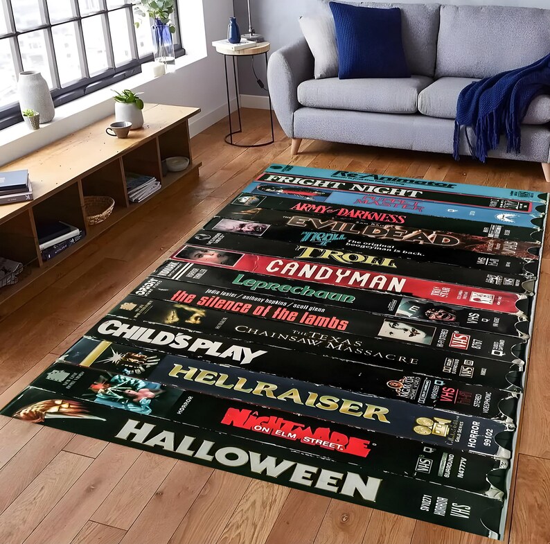 Horror Movie VHS Rug: Nostalgic Cinema Room Decor - Etsy