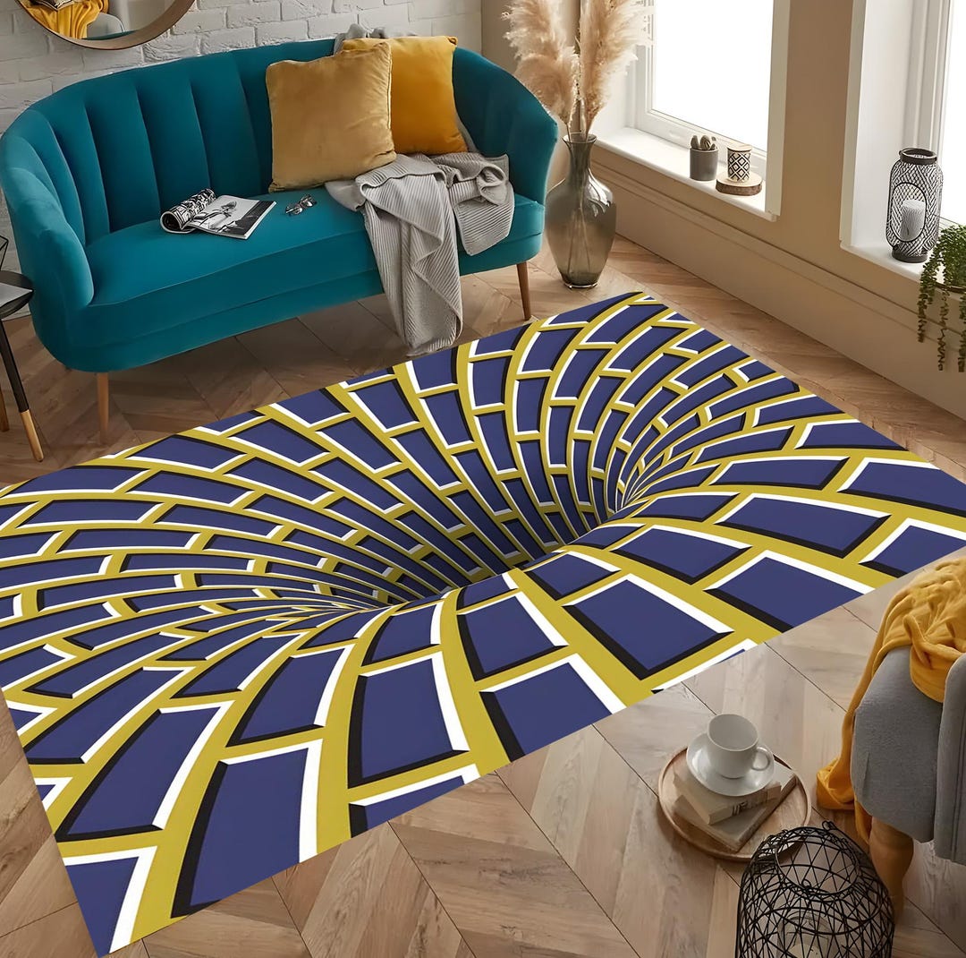 3D Optical Illusion Rug, Deep Hole Design, Modern Gamer Room Decor - Etsy
