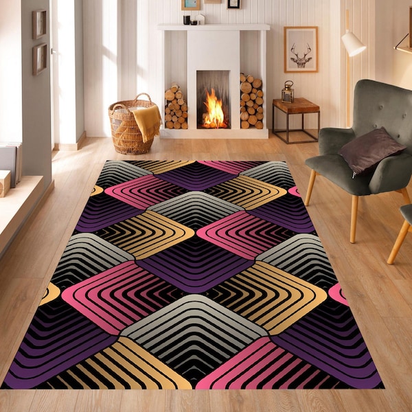 Geometric Rug - Etsy
