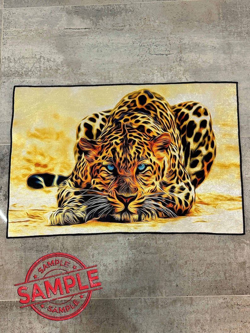 Neon Lightning Rug, Gamer Room Decor, Blue Fire Design - Etsy