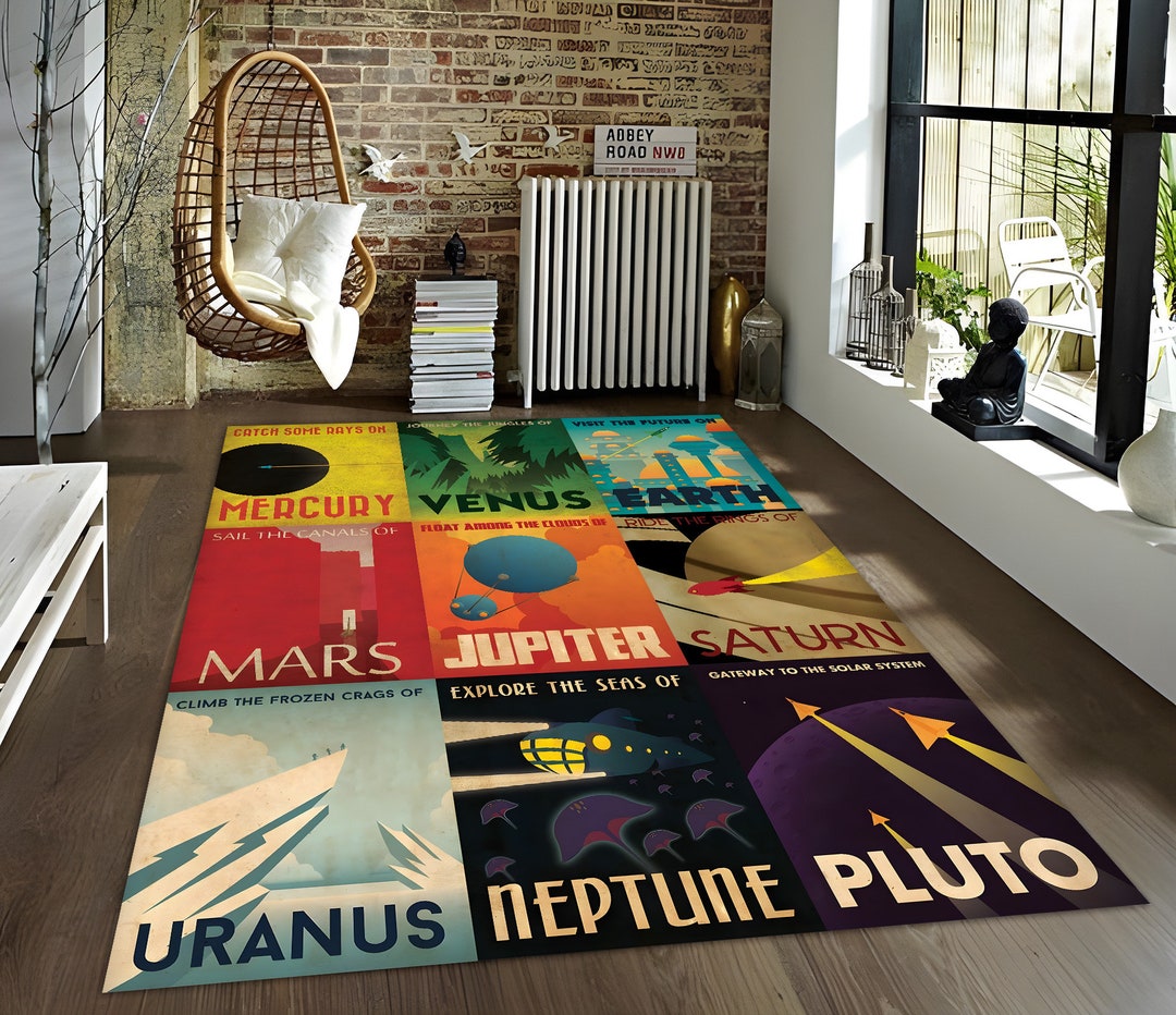 Solar System Rug: Planets, UFO, Kids Room Decor (19.7x27.5 Inch) - Etsy