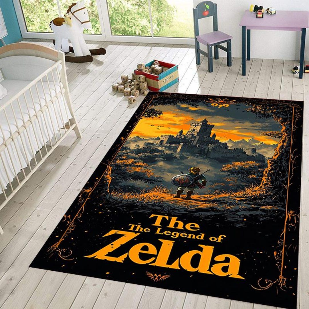 Zelda Rug, Retro Game Rug, Legend of Zelda, Game Mat, Boys Room Decor ...