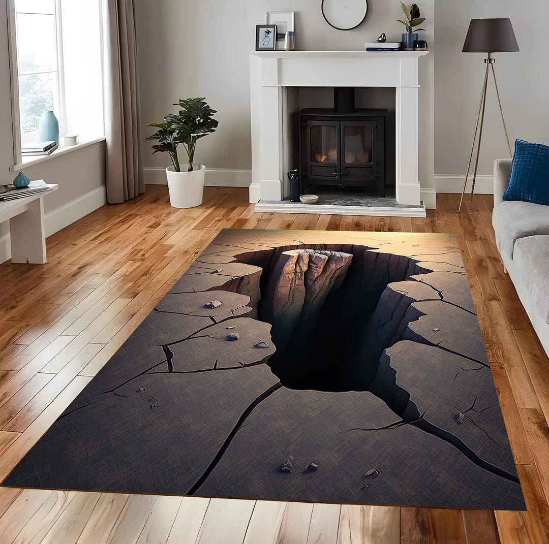 3D Rug, 3D Design, Deep Hole Rug, 3D Huge Crack, Illusion Rug, Optical ...