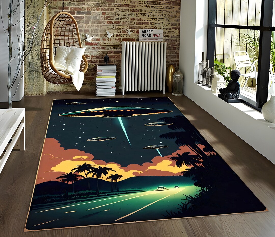 Ufo Rug, Alien Rug, Alien Decor Rug, Space Rug, Space Ship Rug, Boys ...