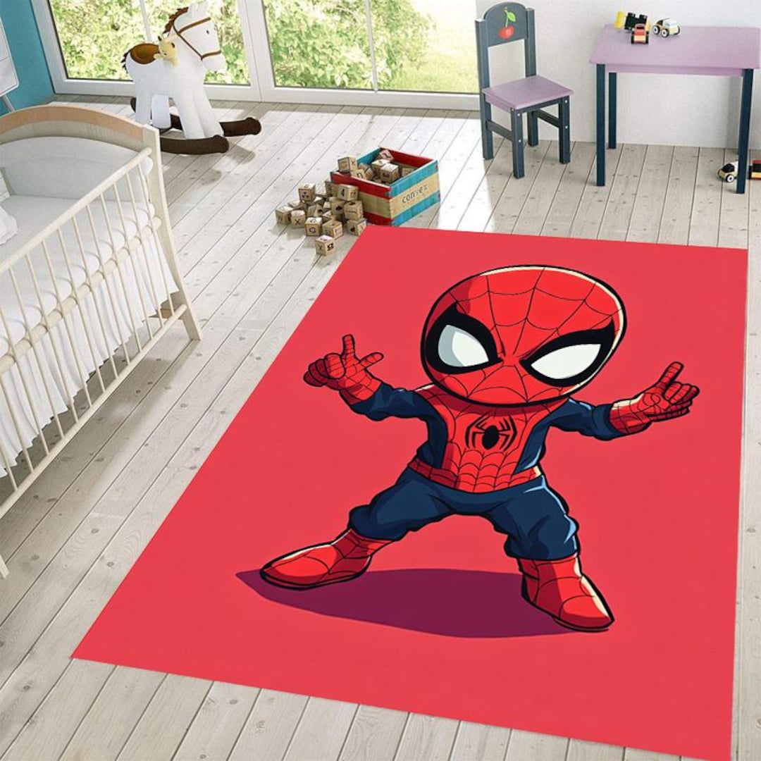 Spiderman Rug, Spider Man Decor, Playing Mat, for Childs, Kids Room Rug ...