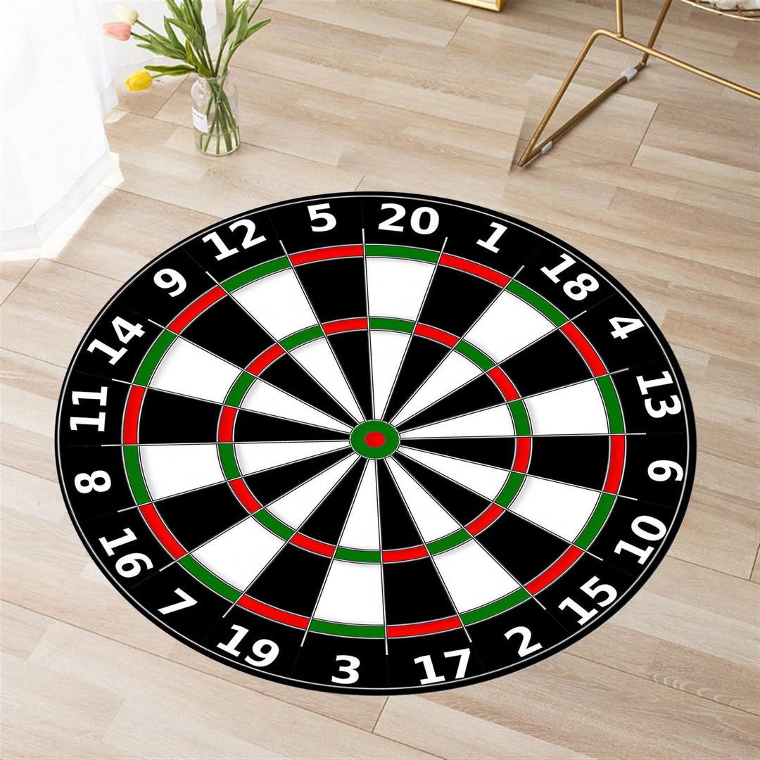 Round Rug, Dart Board Rug, Dart Game Rug, Game Room Decor, Boys Room ...