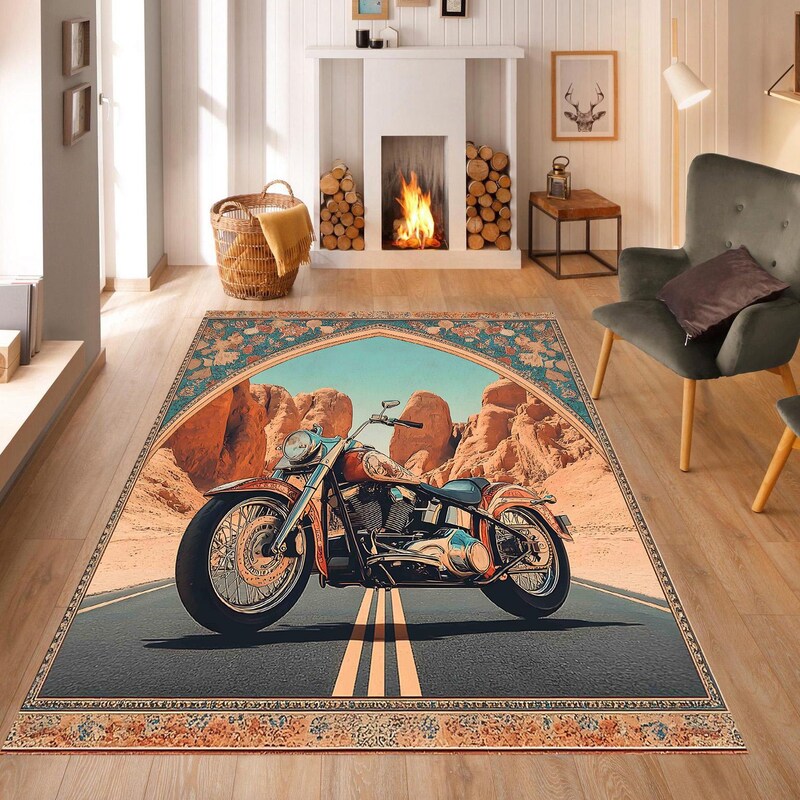 Motorcycle Rug - Etsy