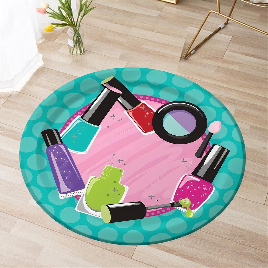 Round Rug, Makeup Rug, Make-up Decor, Girls Room Decoration, Girls Gift ...