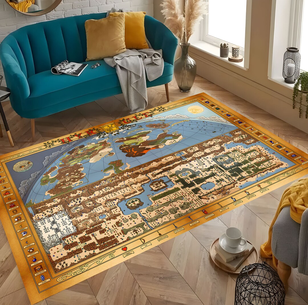 Zelda Rug, Retro Game Rug, Legend of Zelda, Gamer Rug, Game Mat, Boys ...