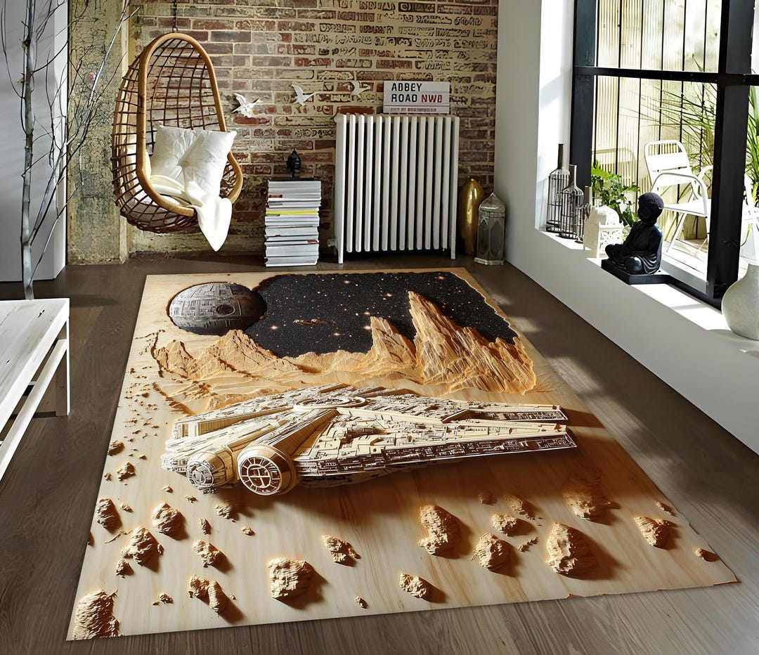 Star Wars Rug, 3D Star Wars, 3D Millenium Falcon, Retro Movie, Movie ...