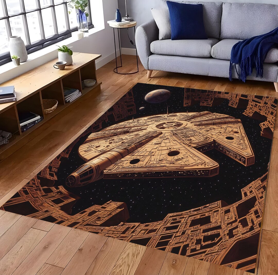 Star Wars Rug, Millenium Falcon Rug, Millenium Falcon 3D, 3D Rug, Retro ...