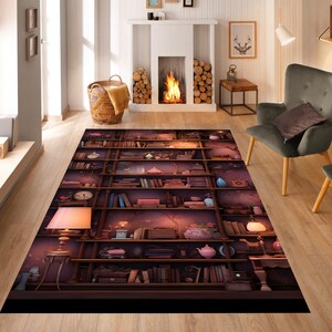 Library Rug, 3D Library Rug, Work Room Rug, Books Rug, Modern Area Rug ...
