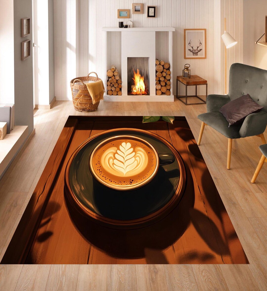 3D Coffee Rug, Coffee Foam Rug, Coffee Cup Rug, Coffee Themed Rug ...