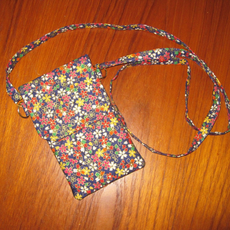Cell Phone Sleeve Pouch Purse Japanese Quilted Fabric Cherry - Etsy