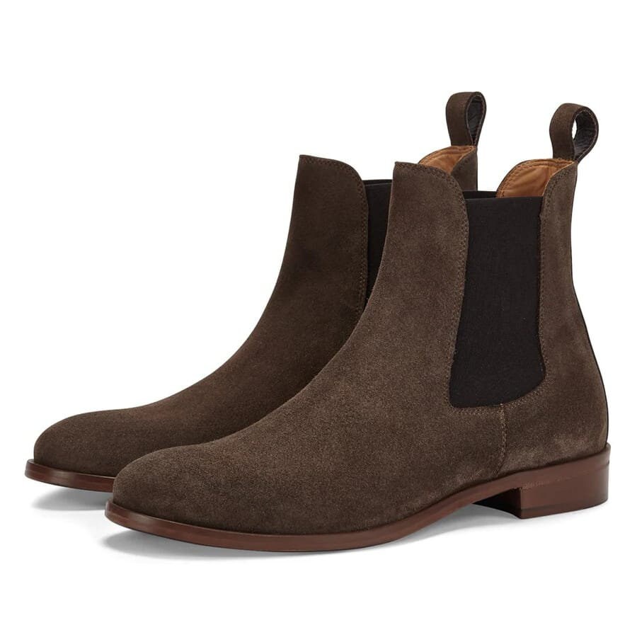 Brown Suede Chelsea Boots for Men's Brown Leather Boots, Brown Ankle ...