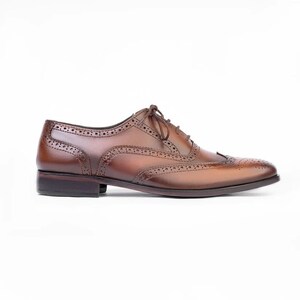 Brown Wingtip Brogue Shoes for Men's Brown Dress Shoes, Men's Formal ...