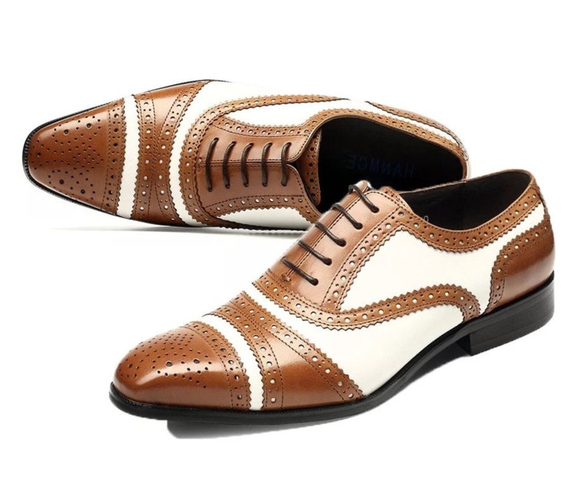 Spectator Brown Brogue Shoes for Men's Designer Shoes, Men's Dress ...