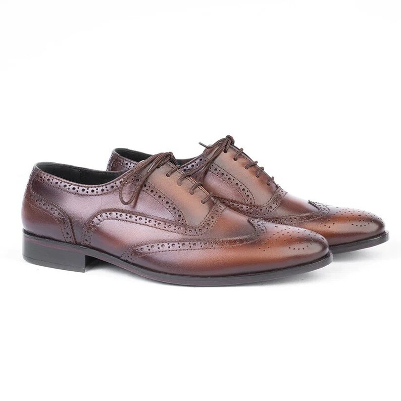 Brown Wingtip Brogue Shoes for Men's Brown Dress Shoes, Men's Formal ...