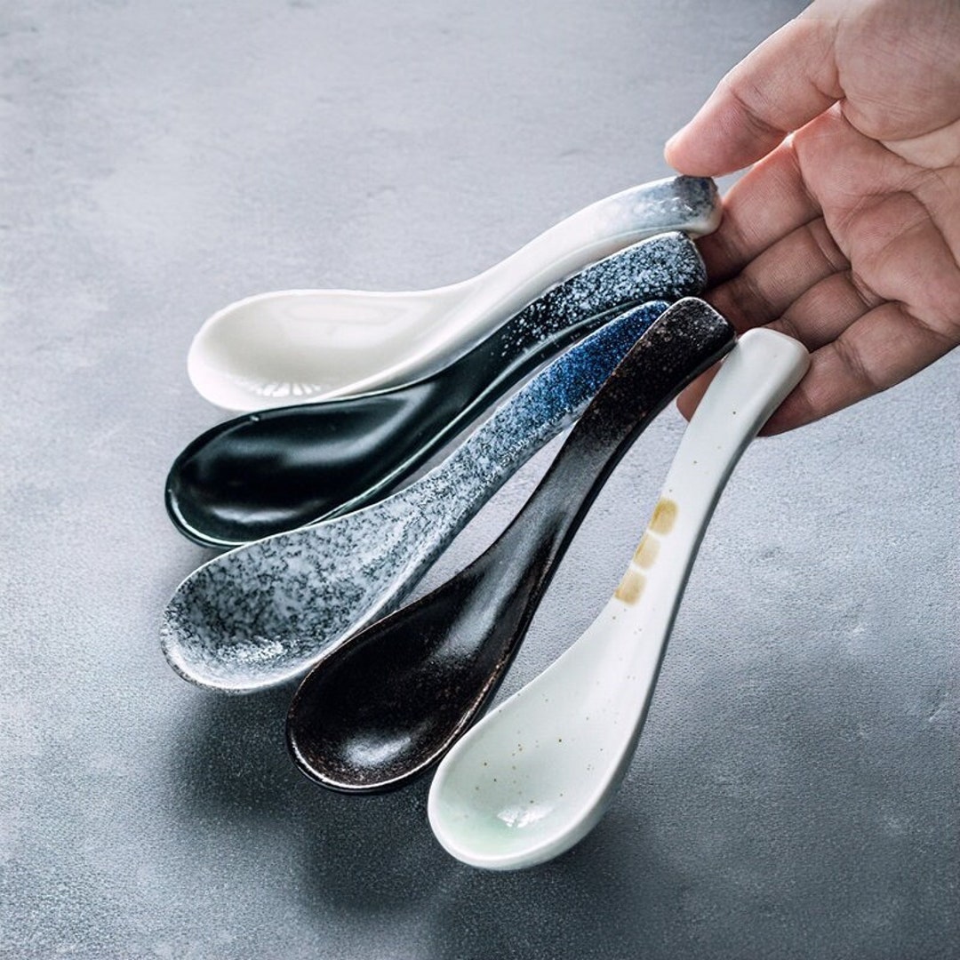 Elegant Ceramic Soup Spoons | Aesthetic Pho, Ramen, Noodle Spoons ...