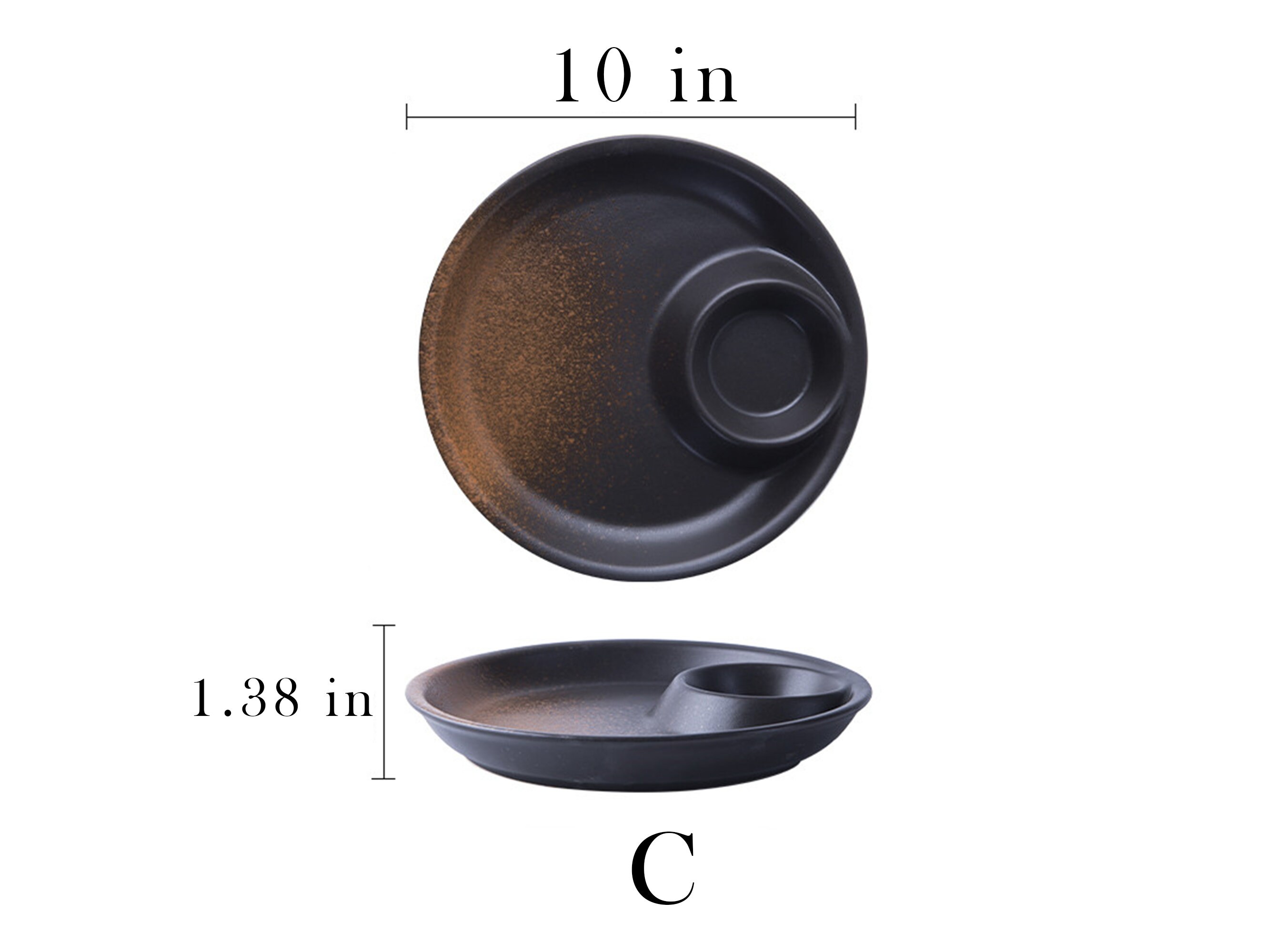 Japanese Style Divided Plate for Sushi, Snack Porcelain Round Dumpling ...