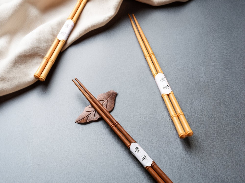 Chinese Solid Wood Chopstick Set Bamboo Shaped Chopsticks for Sushi ...