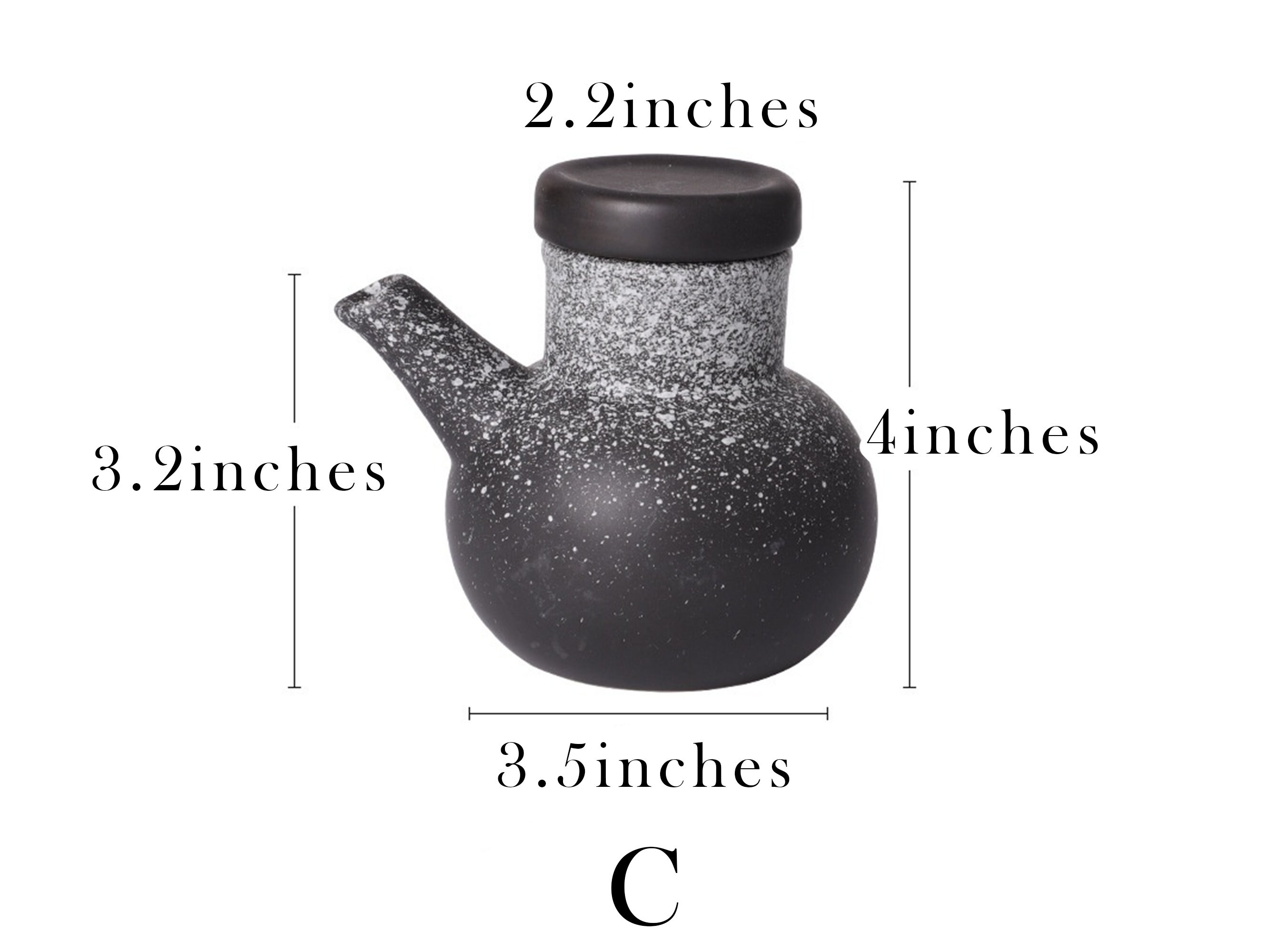 Asian Style Short Soy Sauce Dispenser Japanese Style Ceramic Oil ...