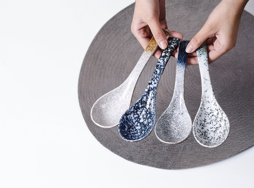 Japanese Style Large Porcelain Spoon | Asian Soupi Noodle, Sauce ...