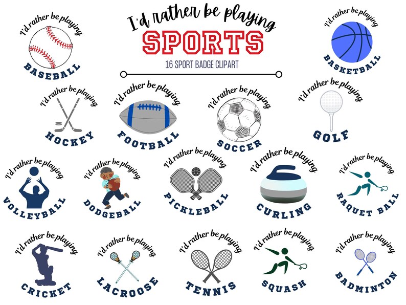SPORT CLIPART PNG Soccer, Football, Baseball, Hockey, Raquet Sports ...