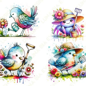 FLOWER GARDEN CLIPART Bundle of Cute, Whimsical Garden Creatures ...