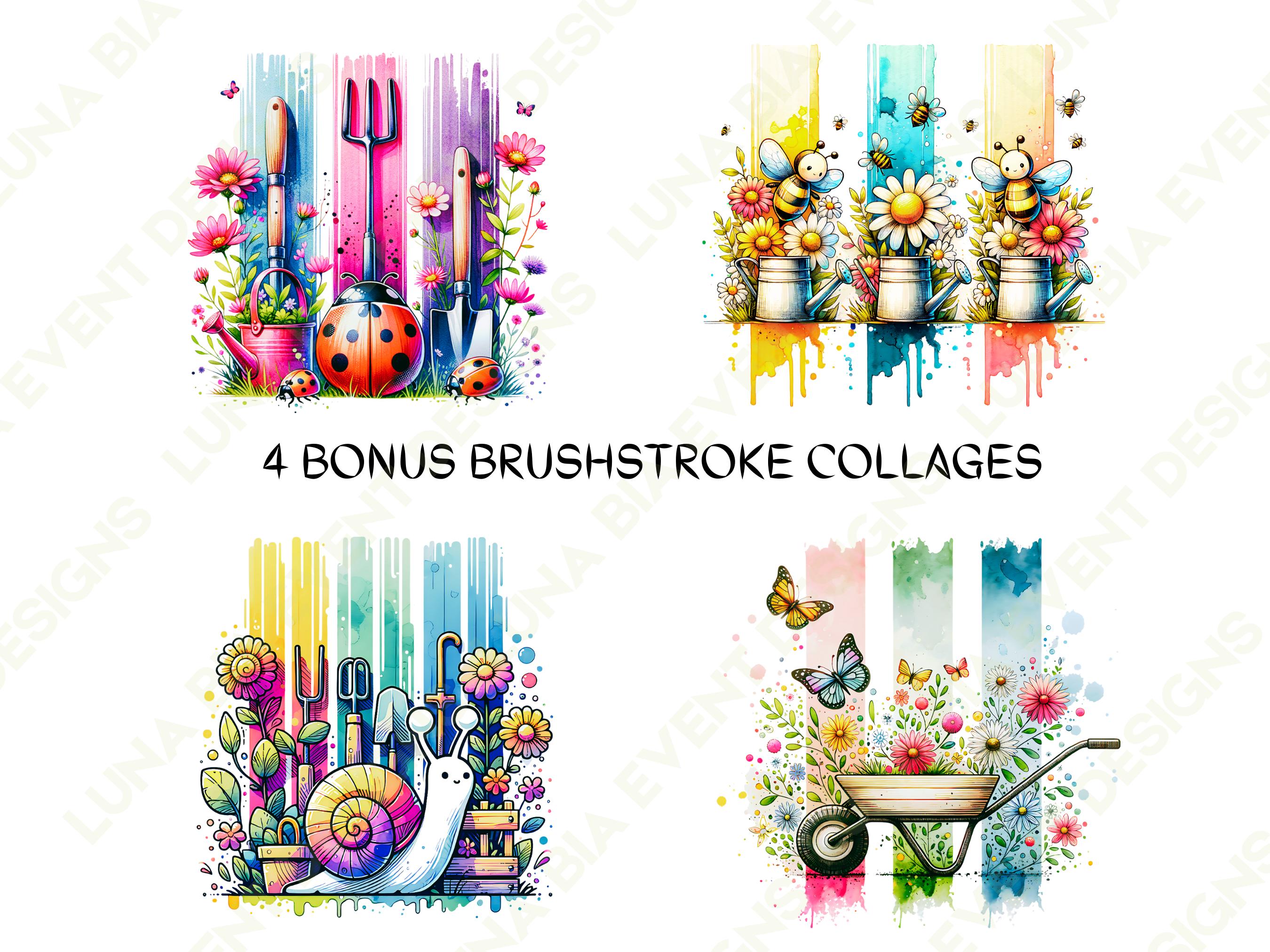 FLOWER GARDEN CLIPART Bundle of Cute, Whimsical Garden Creatures ...