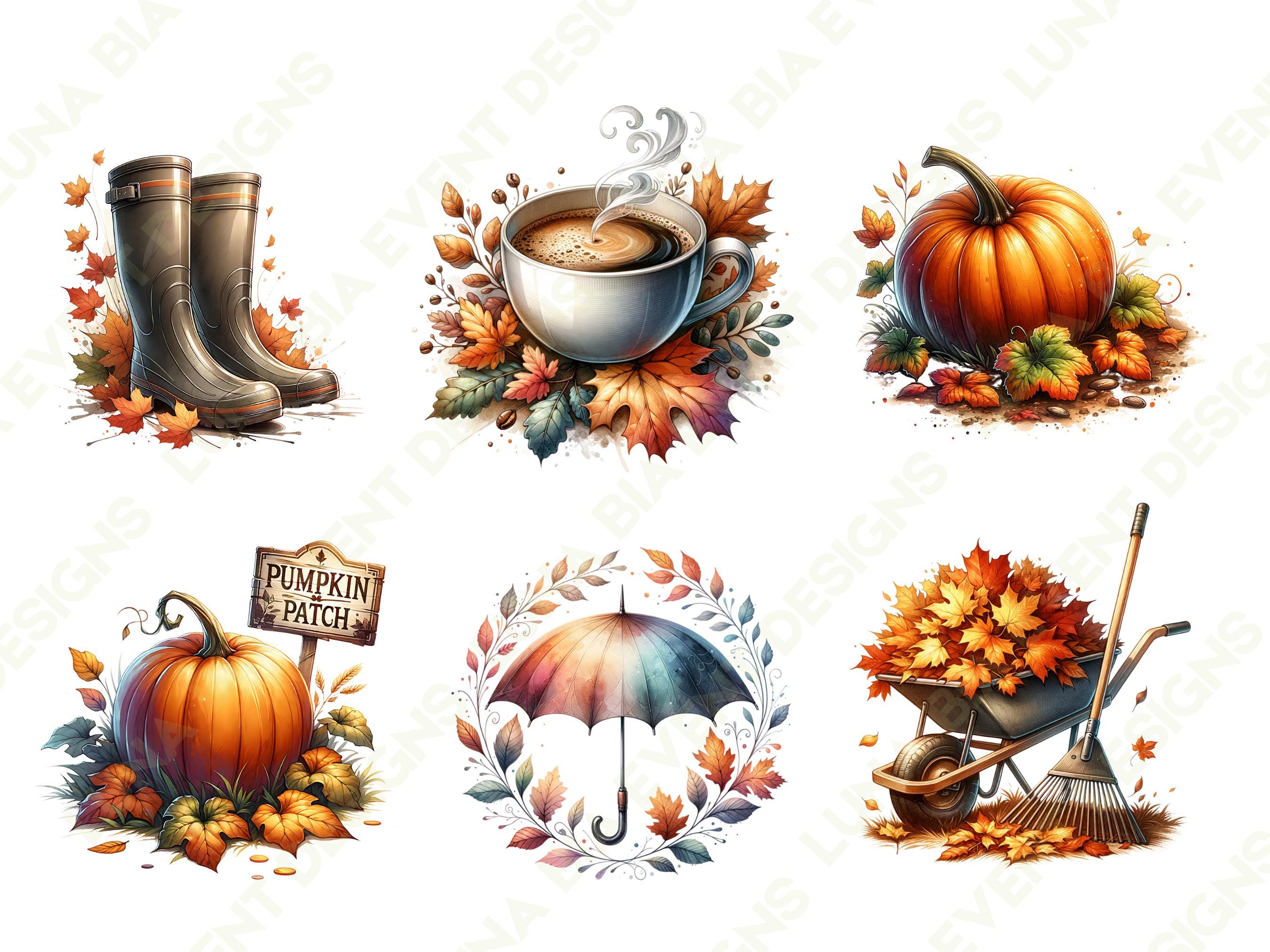 Fall Clipart Bundle, Leaves, Pumpkins (PNG Digital Download) - Etsy