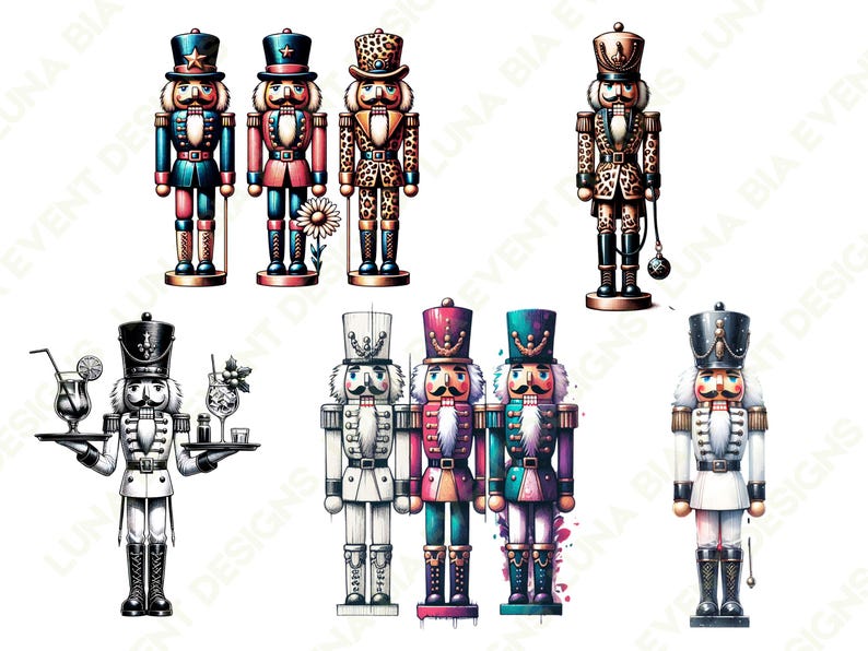 Nutcracker Clipart Bundle, Christmas Holiday PNG Files (digital ...